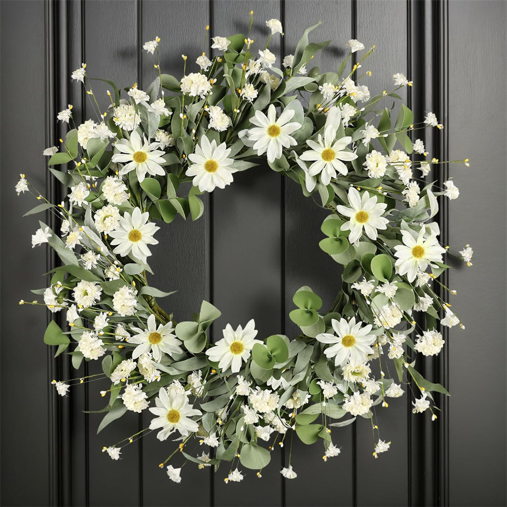 One Allium Way 26 Inch Large Summer Spring Wreaths For Front Door Daisy ...