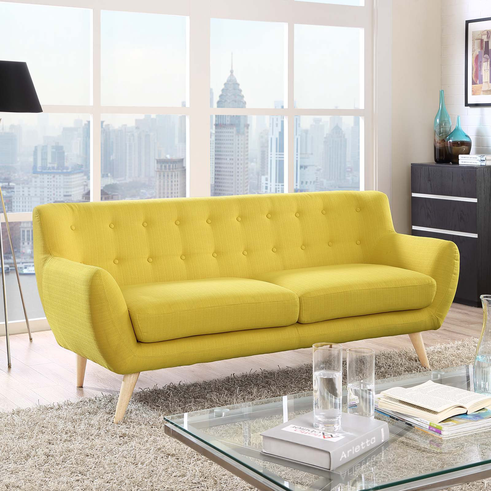 Modway Carson Carrington Brandbu Button-tufted Modern Sofa by Modway ...
