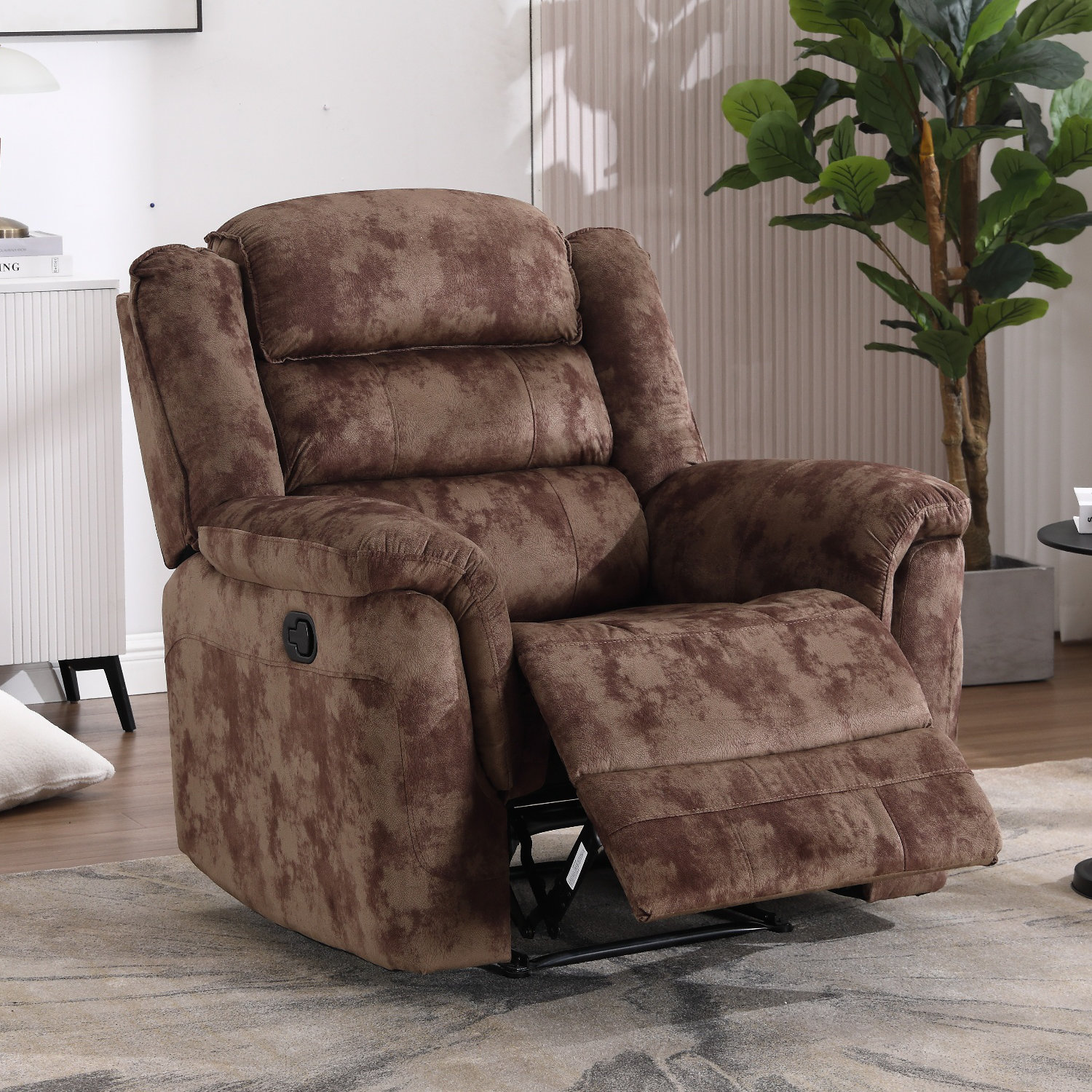 Latitude Run® 38.6" Wide Modern Super Soft Microfiber Manual Recliner ...