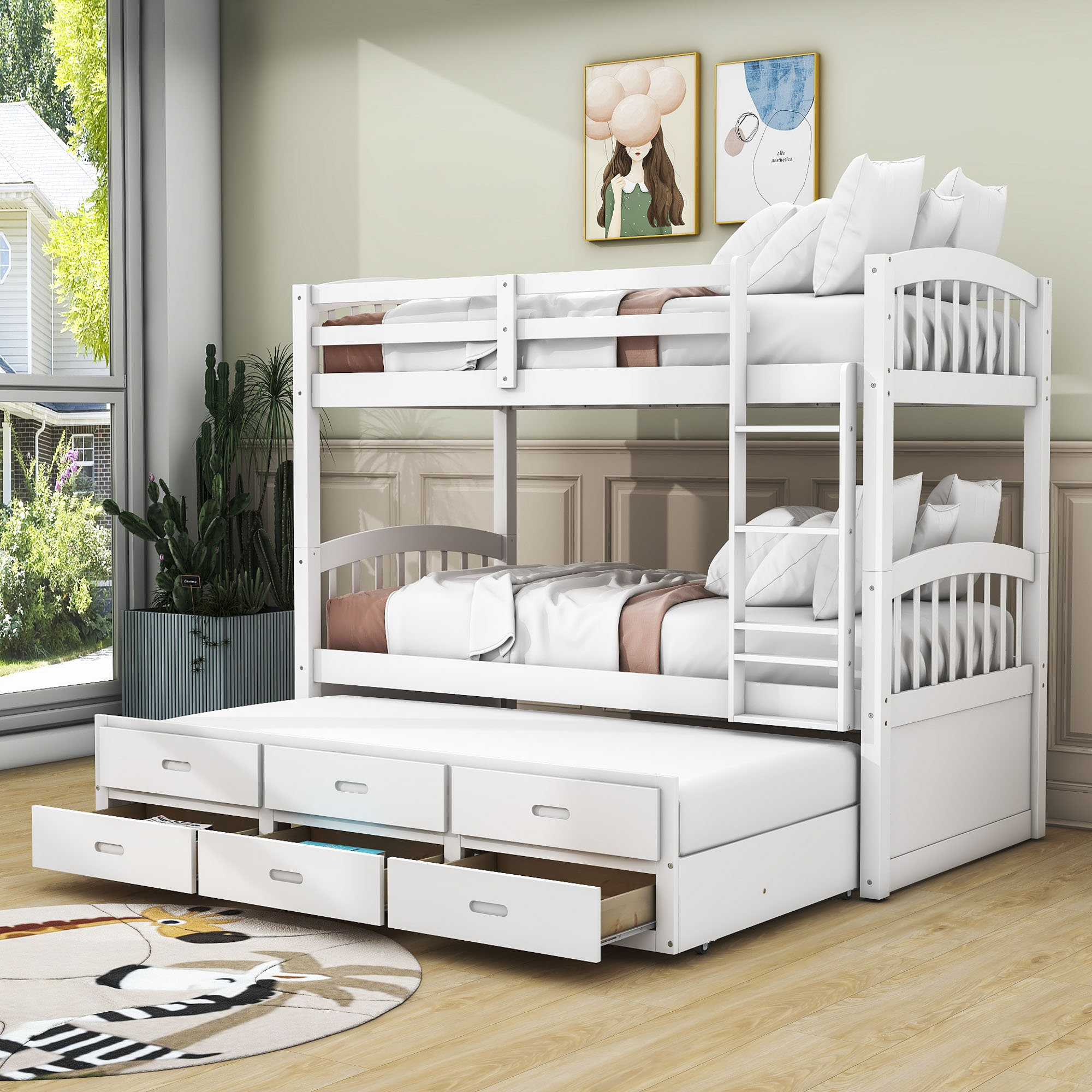 Harriet Bee Lit simple superposé au-dessus d'un lit simple, lit ...