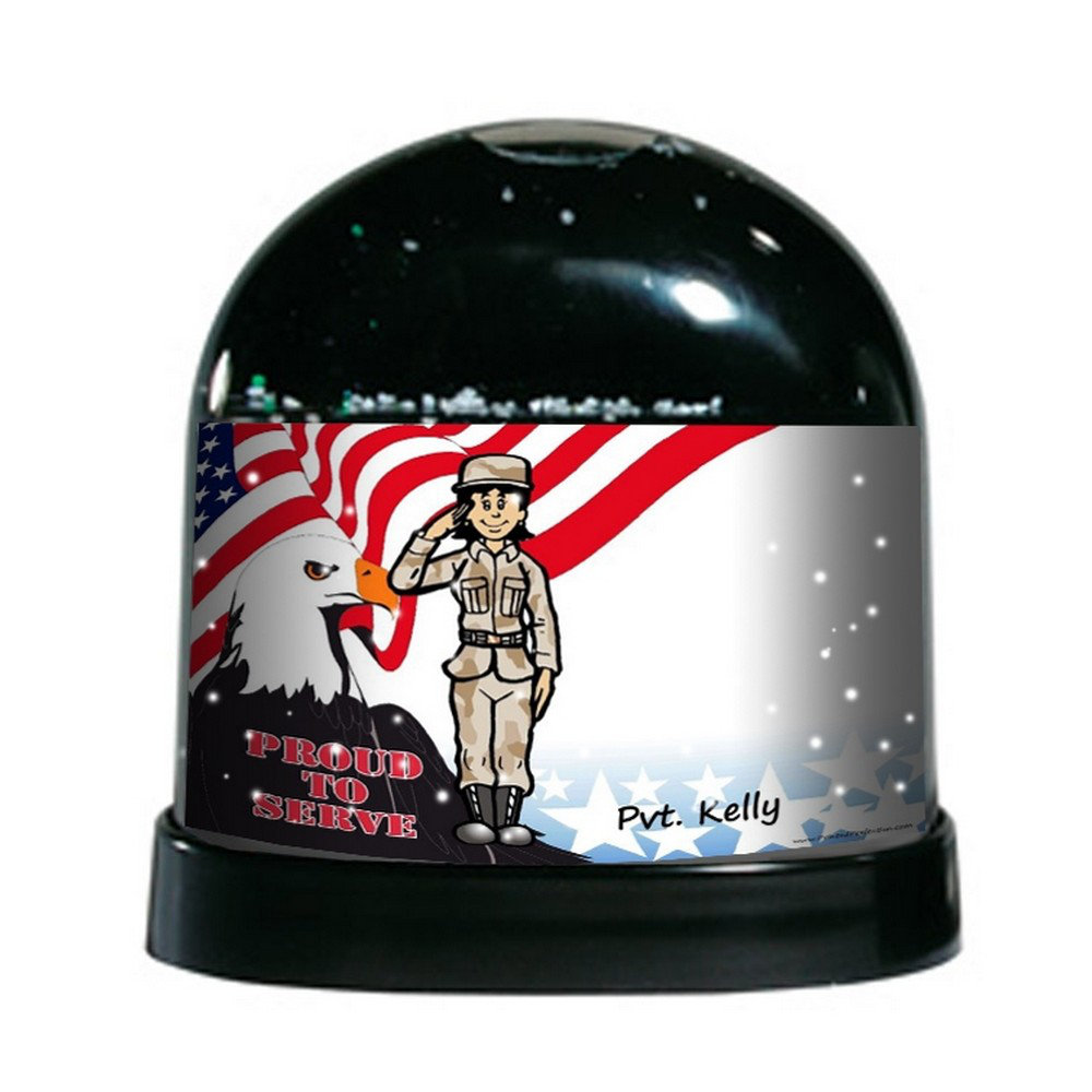 The Holiday Aisle® Ntt Cartoon Caricature Us Army Soldier Snow Globe ...