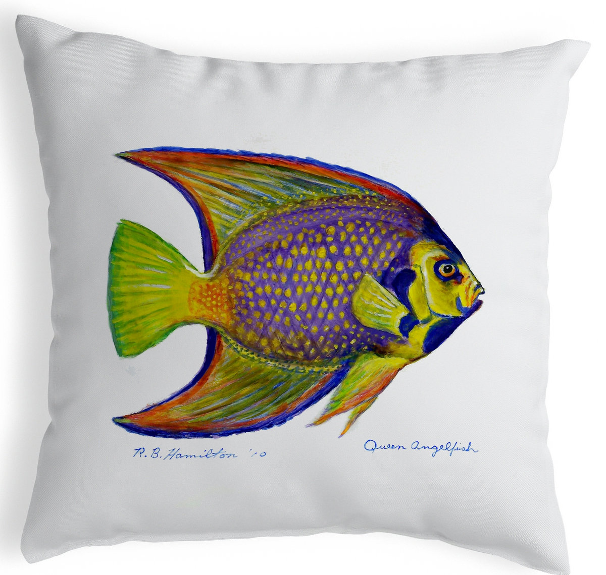 Betsy Drake Interiors Queen Angelfish Outdoor Square Pillow Cover ...