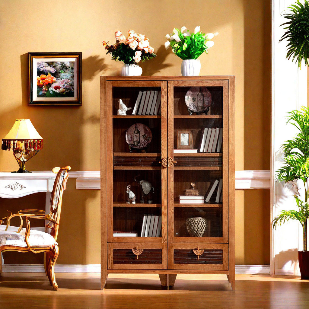 Parttlion Southeast Asian style solid wood carving bookcase | Wayfair