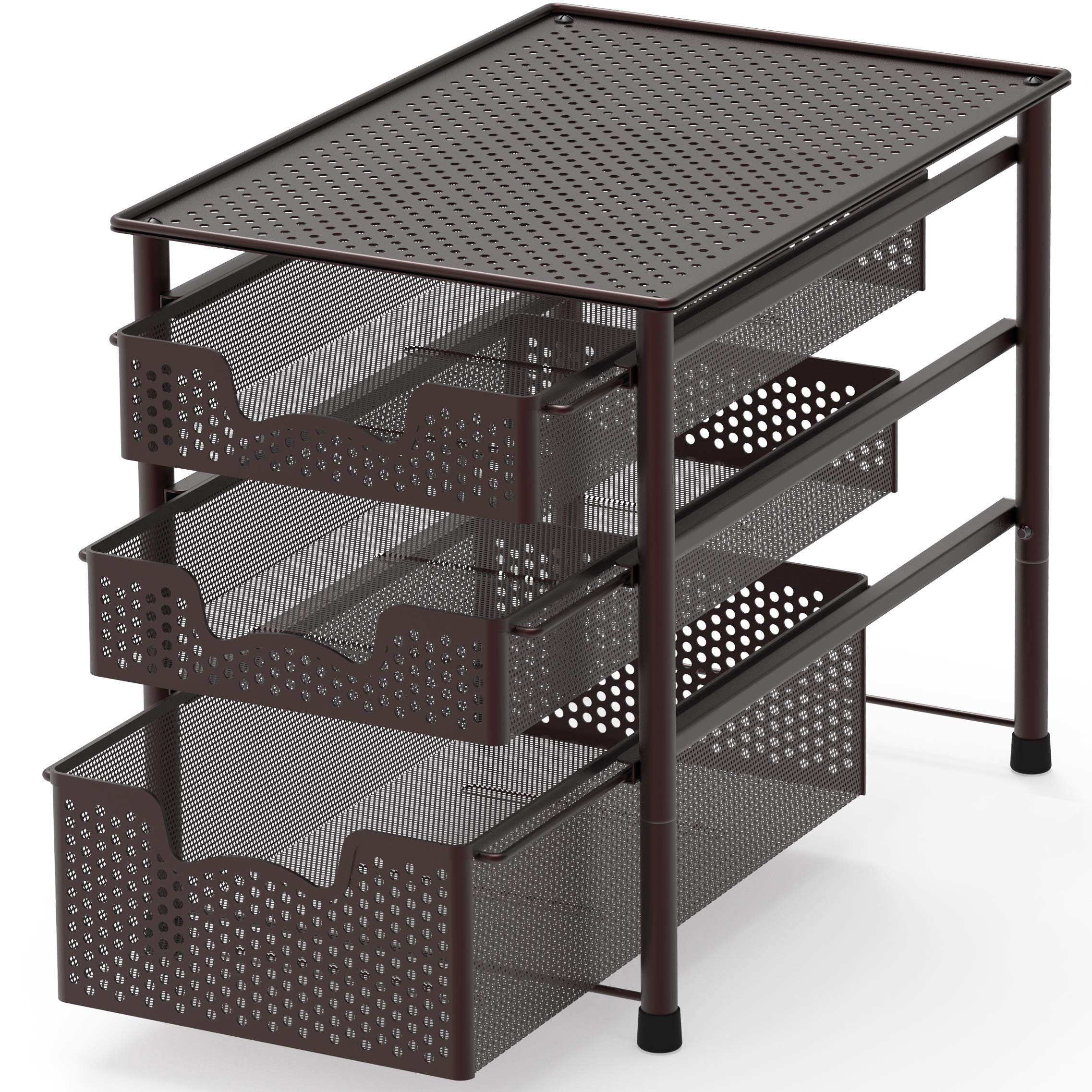 Rebrilliant Stackable 3 Tier Sliding Basket Organizer Drawer | Wayfair