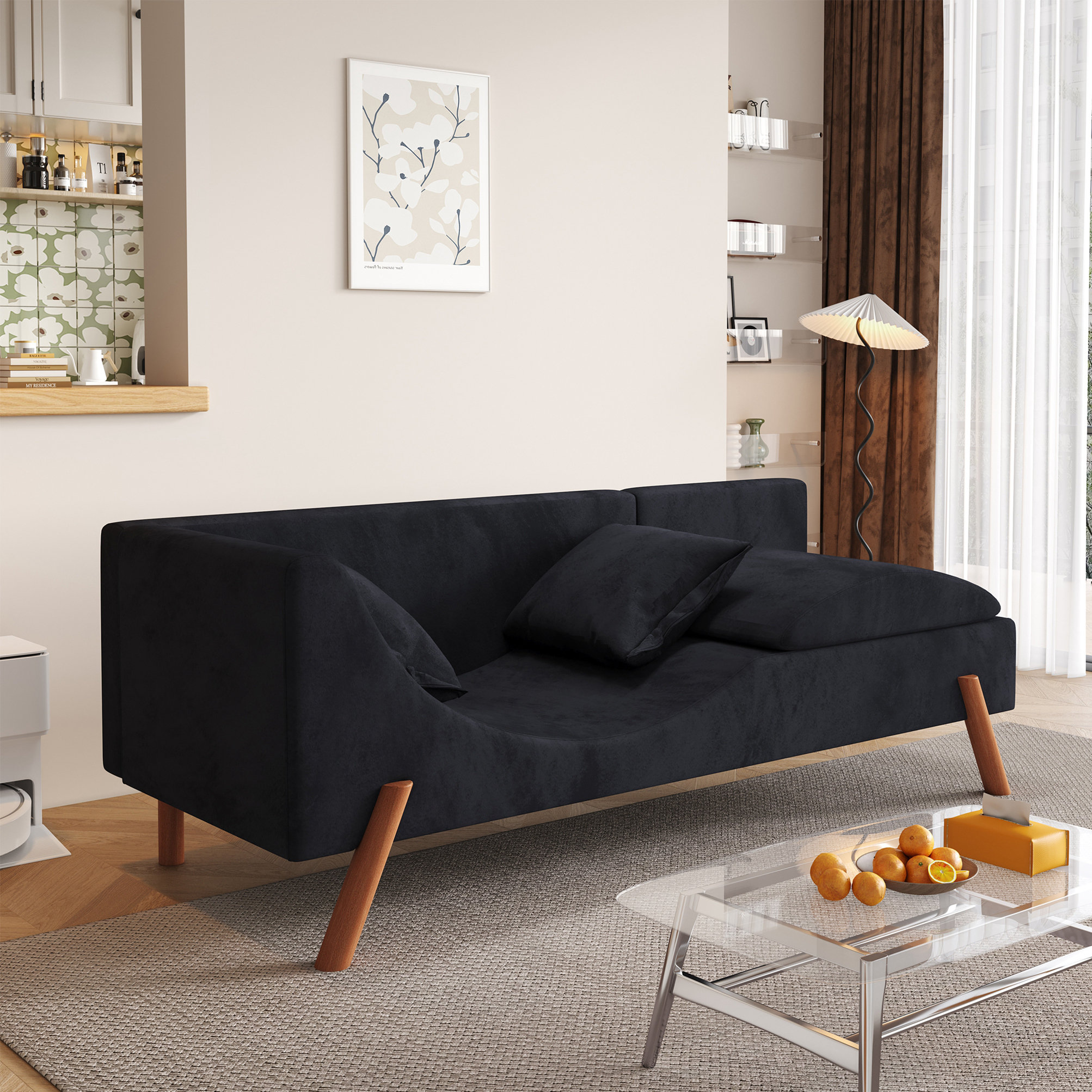 Mercer41 Elainie 64.9'' Square Arms Sofa | Wayfair