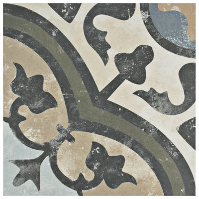 Merola Tile Evoque Arte Carthusian 10" x 10" Porcelain Patterned Wall ...