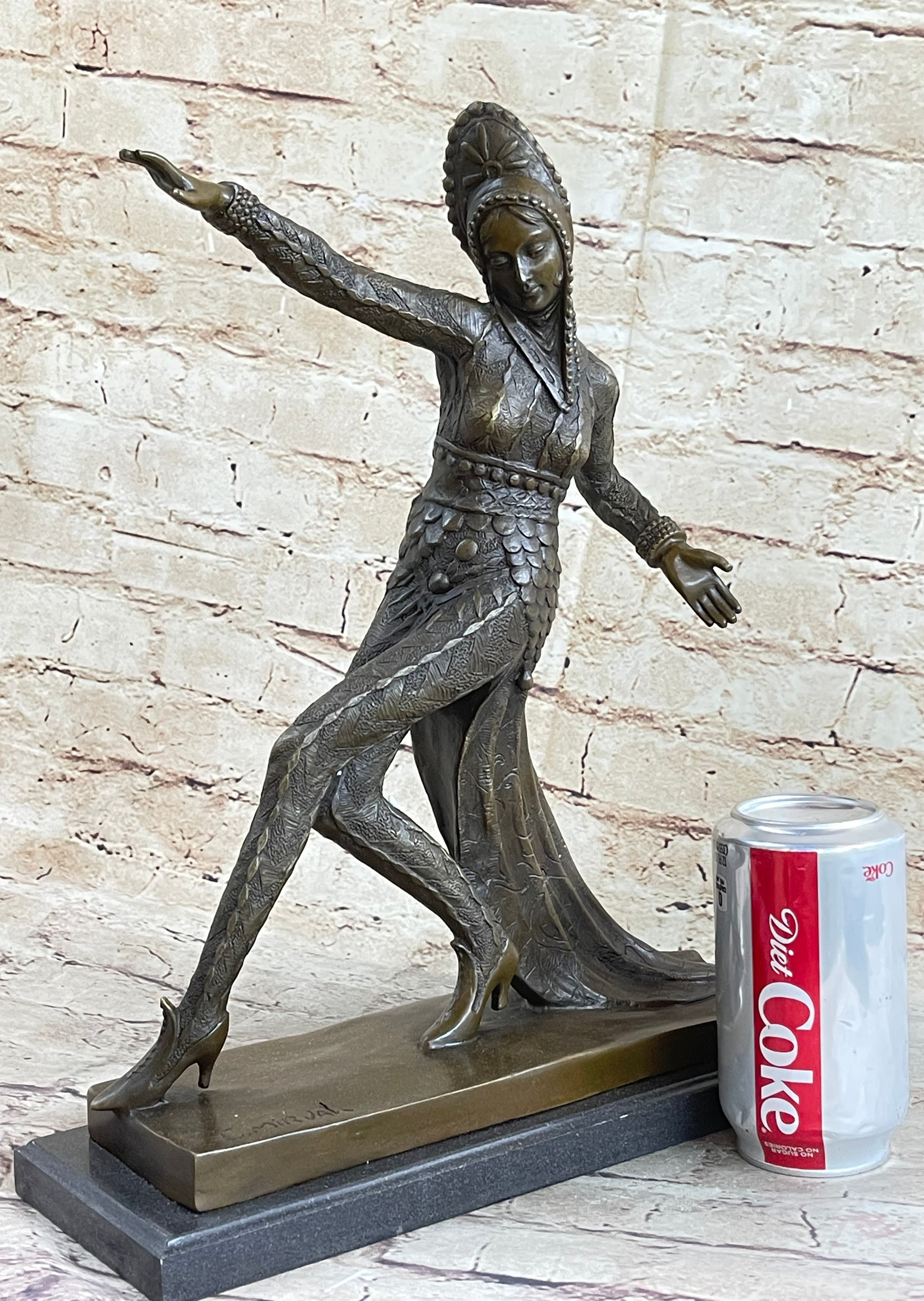 Bungalow Rose Yaneisi Art Deco Bronze Female Dancer Figure Figurine ...