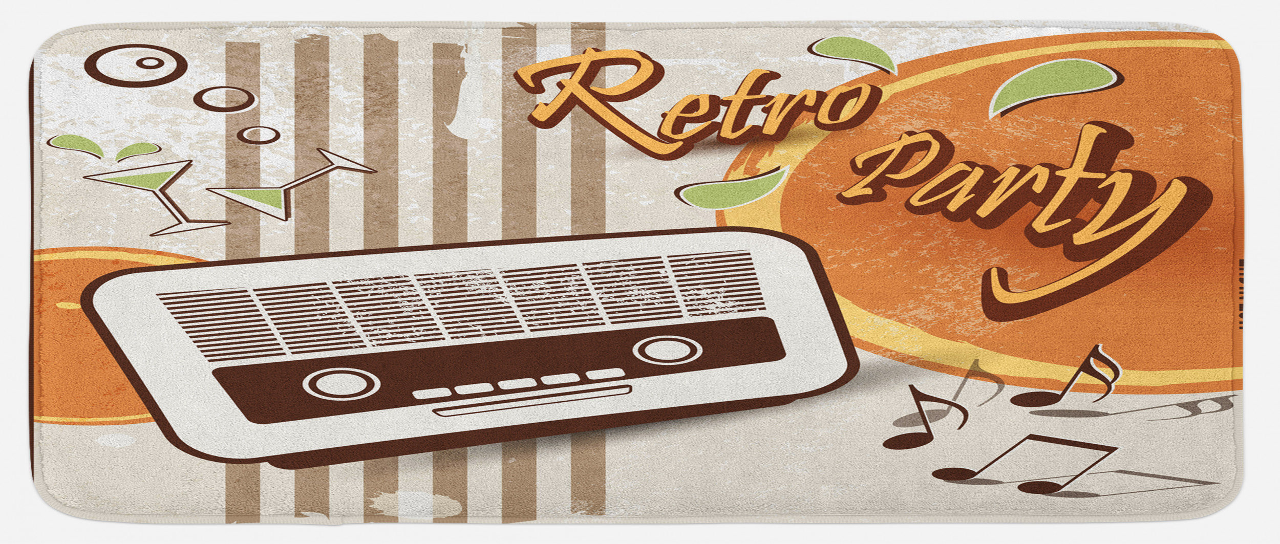 East Urban Home Retro Party Themed Artwork Old Radio Cocktails Floral ...