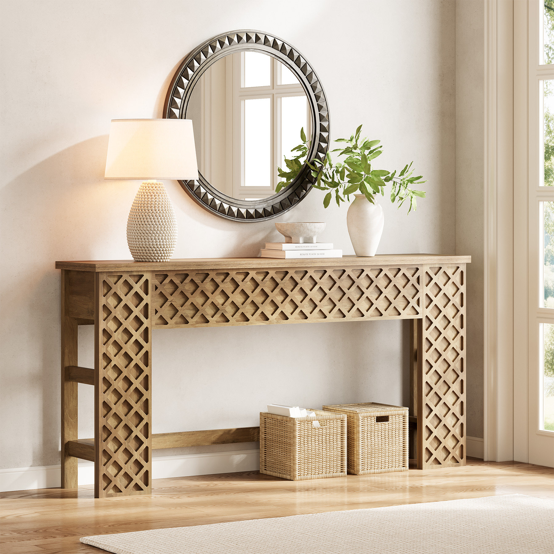 Millwood Pines 70.9-Inch Extra Long Console Table, Narrow Wooden ...