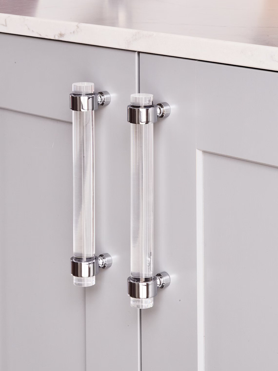 LuxHoldUps Lucite Crown Pull - Clear Lucite And Satin Brass - Wayfair ...