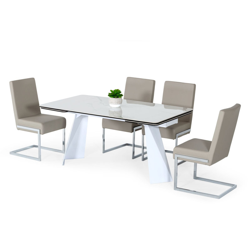 Brayden Studio® Encanto - Modern White Dining Table | Wayfair