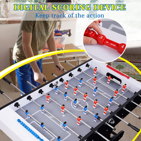 RayChee 58" Foosball Table, Soccer Game Tables with 2 Balls | Wayfair