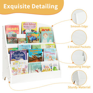 Ebern Designs Lavernon Bookcases for Rooms Natural Book Display Shelve ...