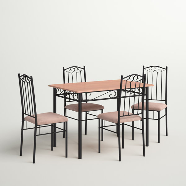 Lark Manor Atiyana Modern 5 Pieces Dining Set With Wooden Table and ...