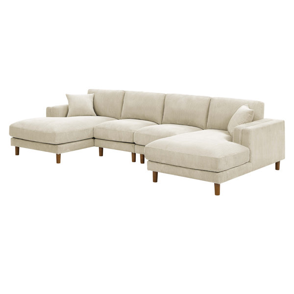 Latitude Run® Natesa 4 - Piece Upholstered Sectional & Reviews | Wayfair