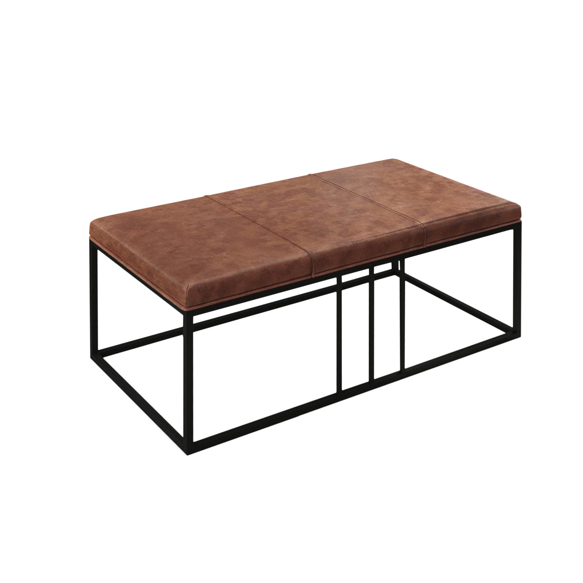 17 Stories Riley Indoor Brown Faux Leather Multi-Function Entry Bench ...