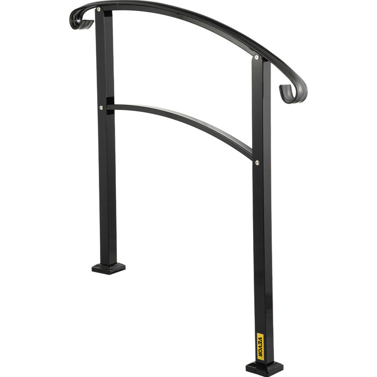 VEVOR Handrails for Outdoor Steps Adjustable Wrought Iron Handrails ...