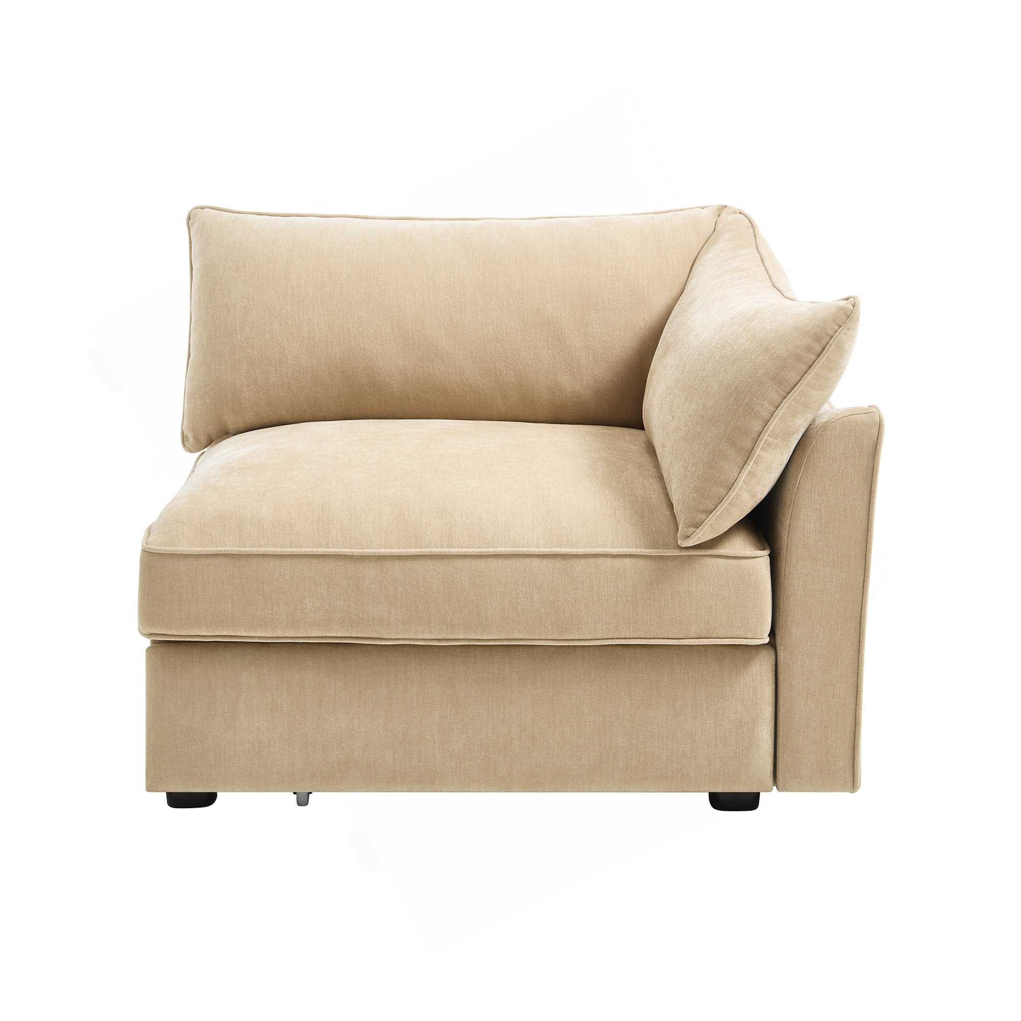 Ebern Designs Sofa LSF Velvet - Wheat | Wayfair