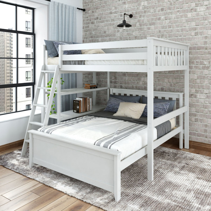 Birch Lane™ Padua Full over Full Solid Wood L-Shaped Bunk Beds with ...