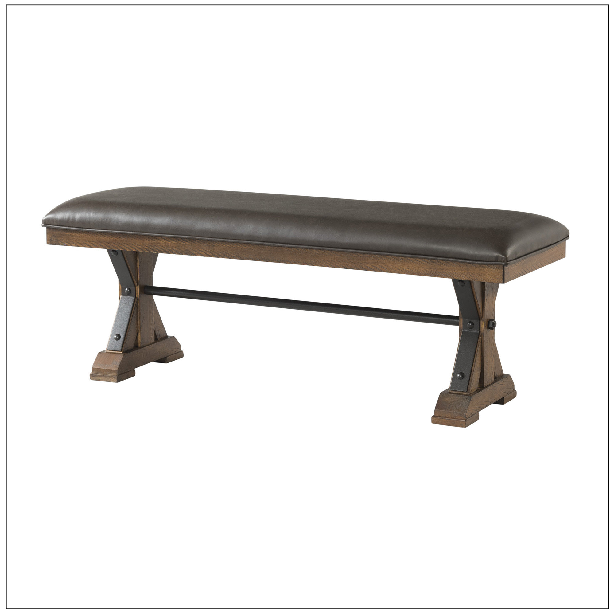 Gracie Oaks Taos 54" Wide Bench with Cushion, Canyon Brown & Reviews ...