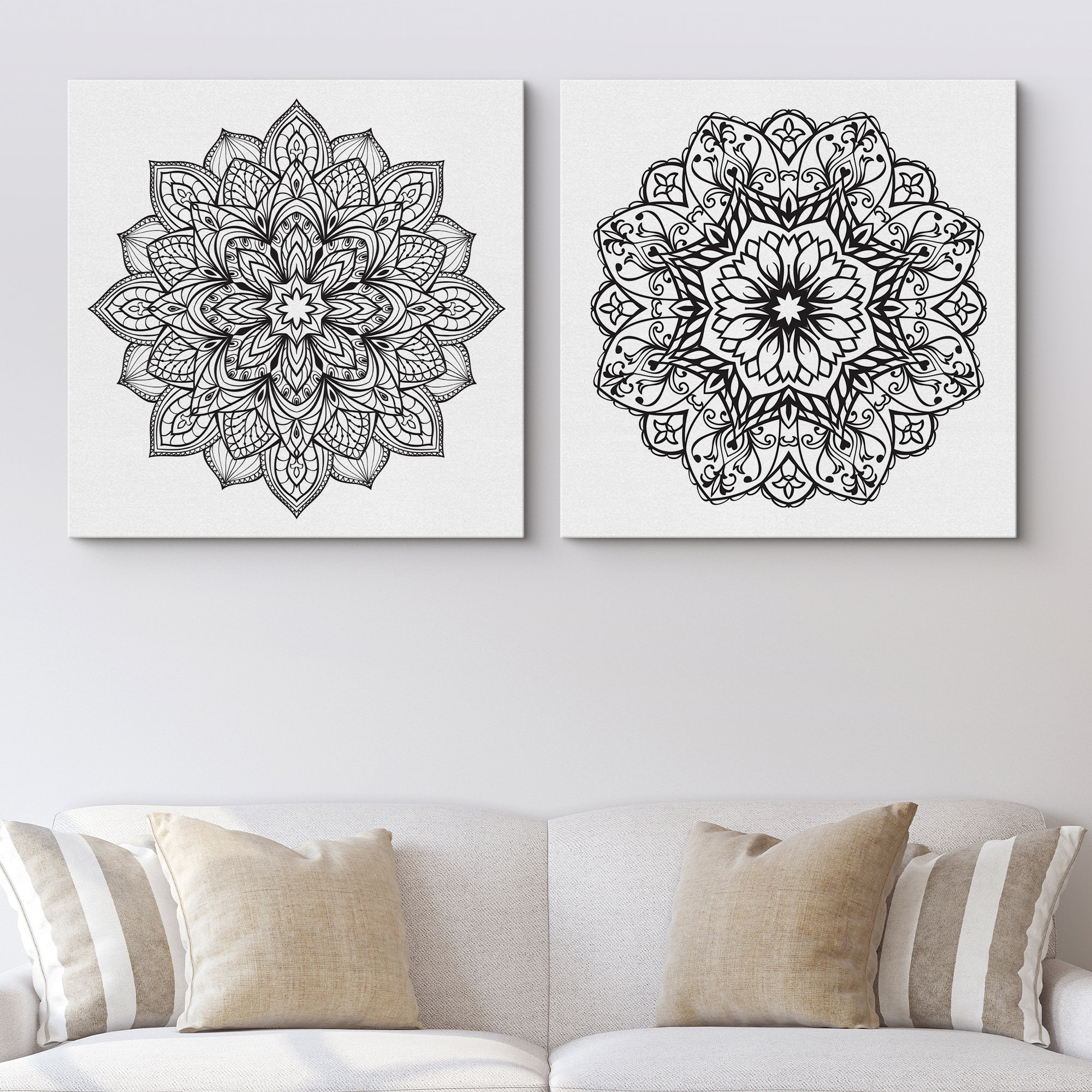 IDEA4WALL Mandala Variety Black And White Floral Pattern Patterns ...