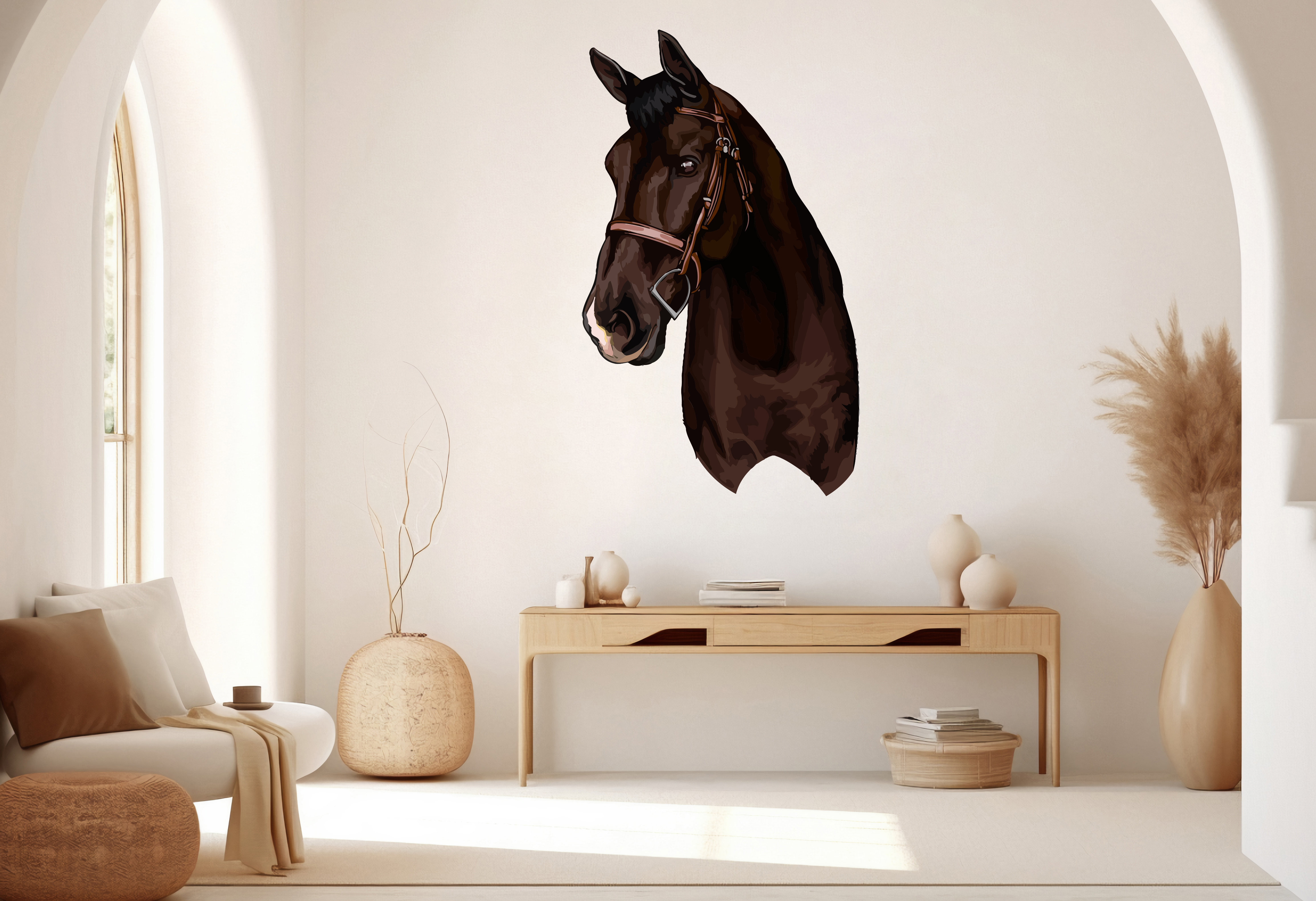 Lark Manor™ Wild And Free : Horse Head Wall Decal, Horse Wall Sticker ...