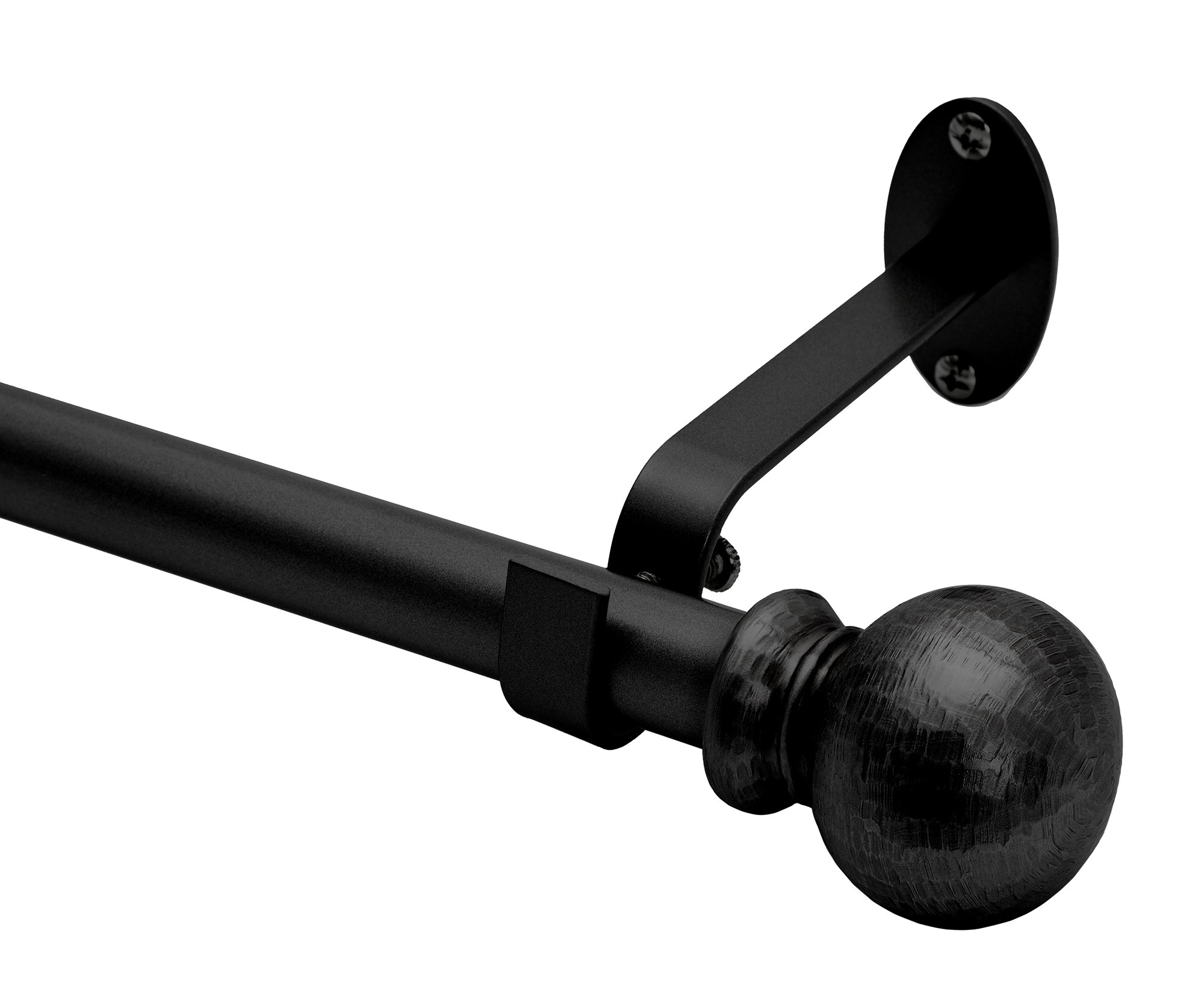 Winston Porter Gwyn Rustic Hand-Forged Style Iron Adjustable Curtain ...