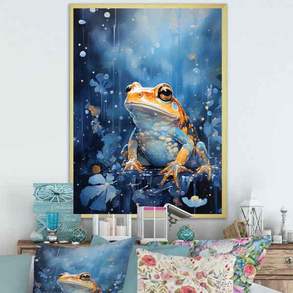 Winston Porter Abstract Representation Of Blue Frog On Canvas Print ...