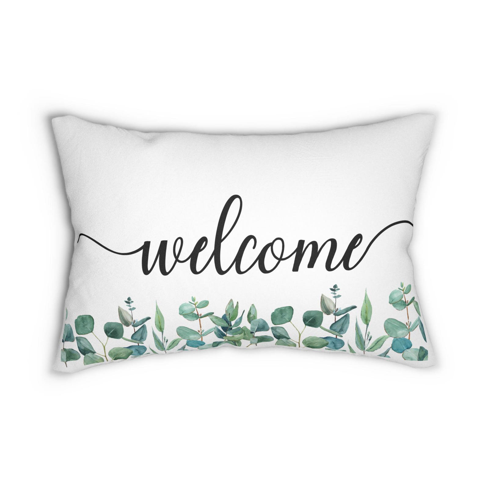 Oveesha Welcome Calligraphy Decorative Lumbar Pillow / Typography Text ...