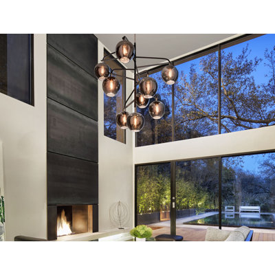 Troy Odyssey 9 - Light Dimmable Sputnik Modern Linear Chandelier | Wayfair