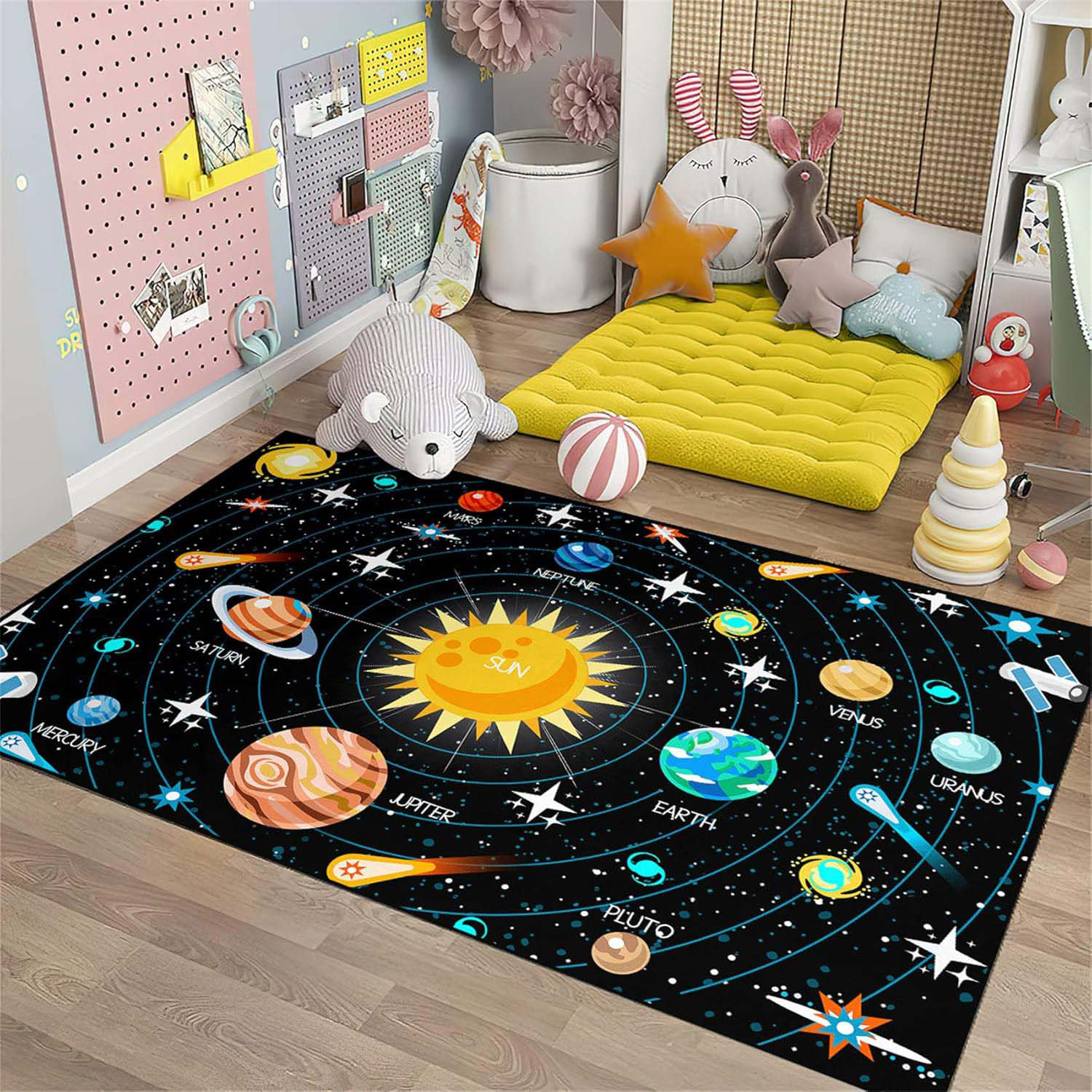 Mason & Marbles Galaxy Area Rugs Universe Solar System Planet Theme ...