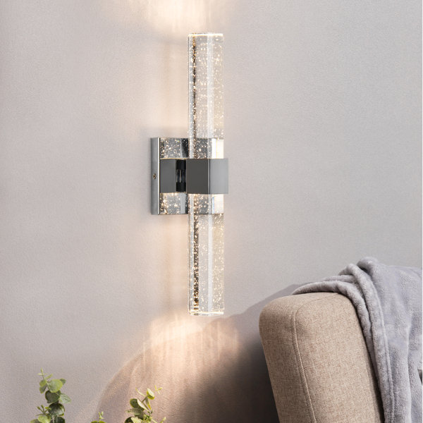 Everly Quinn Nazreen Crystal LED Wallchiere Dimmable Wall Light ...