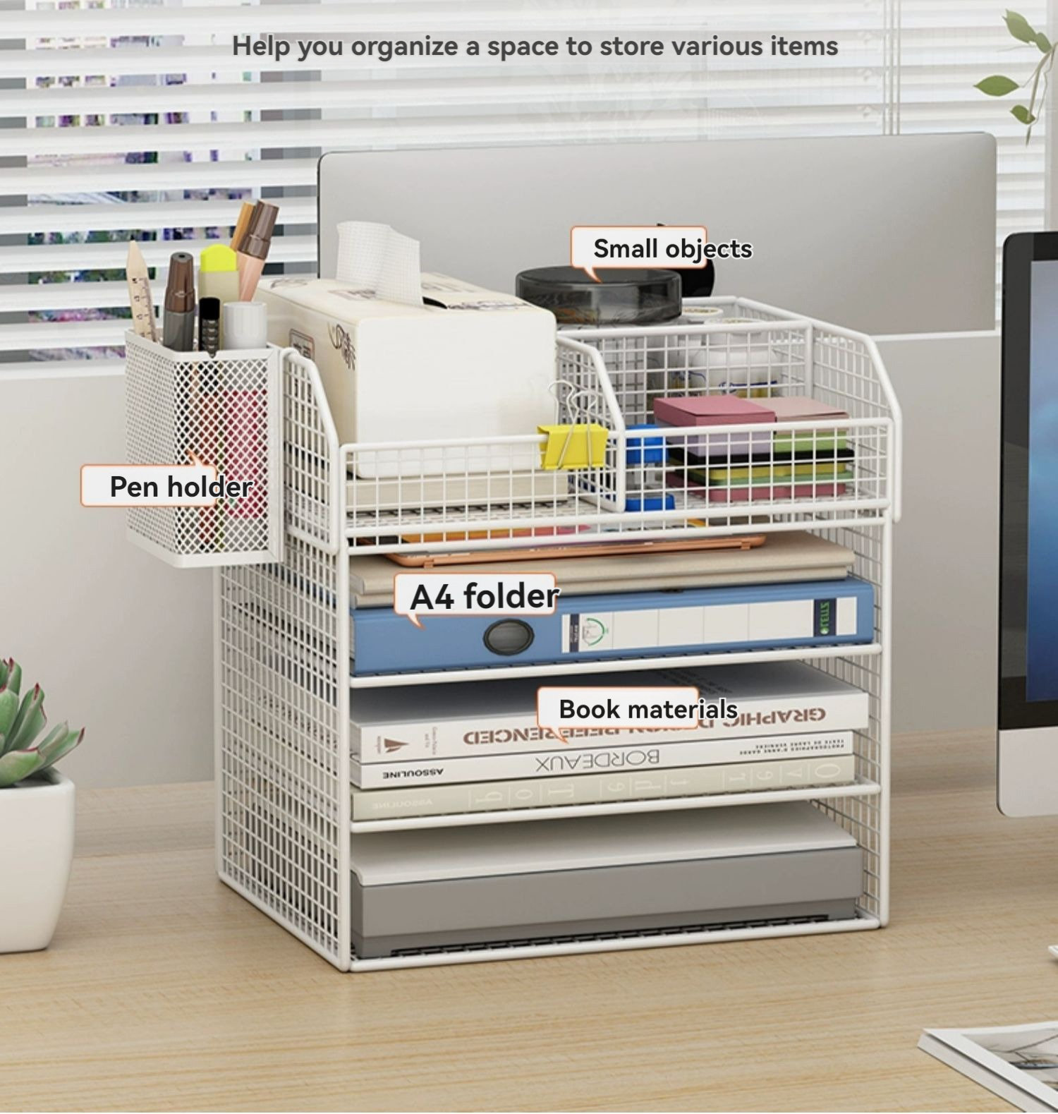 Hokku Designs Office Desk Organizer Shelf - Compact Bookshelf And ...