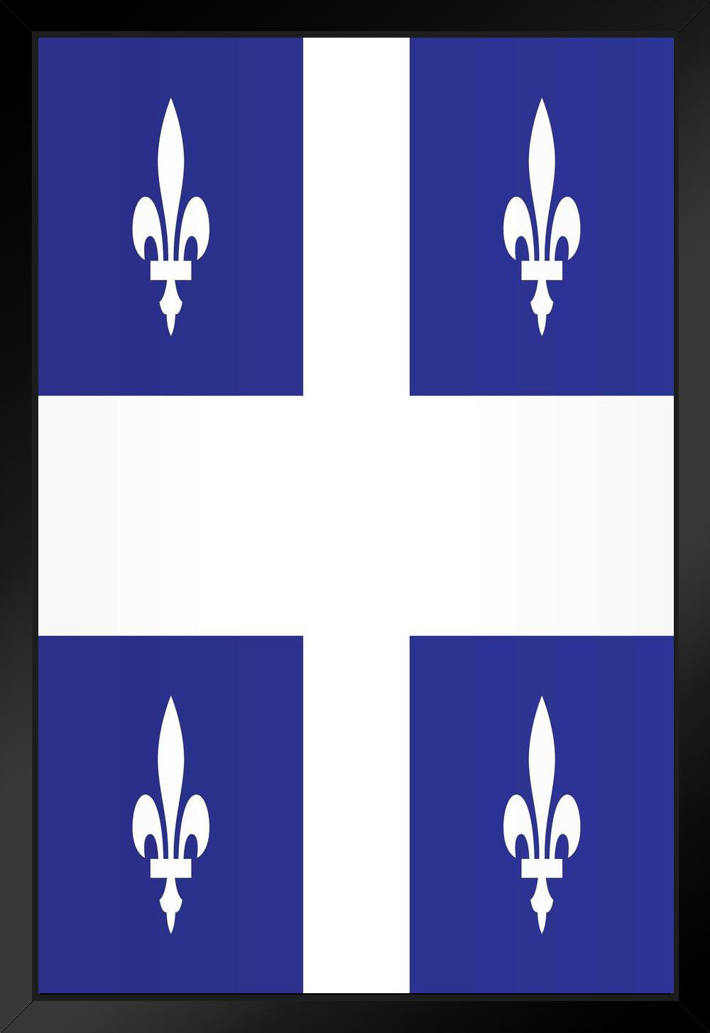 Latitude Run® Flag Of Quebec Canada Province Black Wood Framed Poster ...