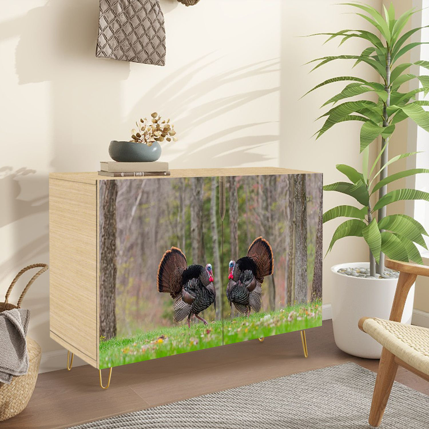 Ebern Designs Sideboard Buffet Cabinet with Storage wild turkey hunting ...