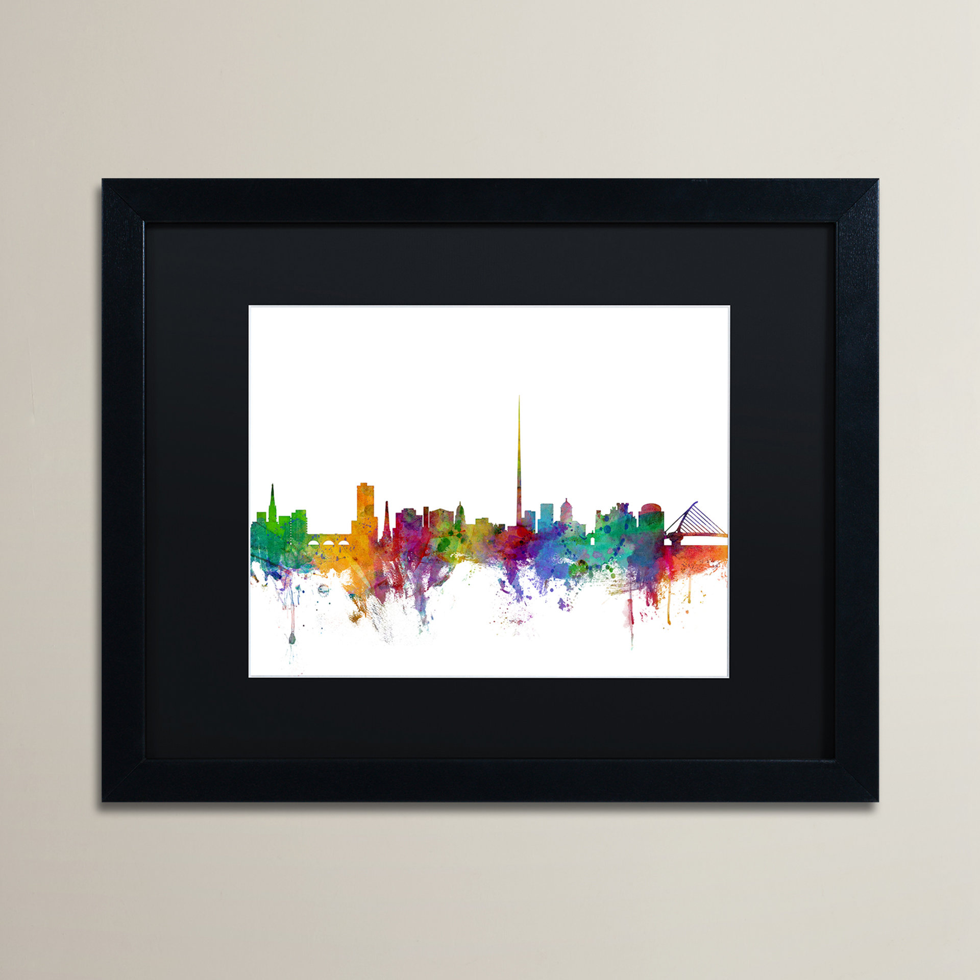 Ivy Bronx 'Dublin Ireland Skyline' Framed Painting Print on Canvas ...