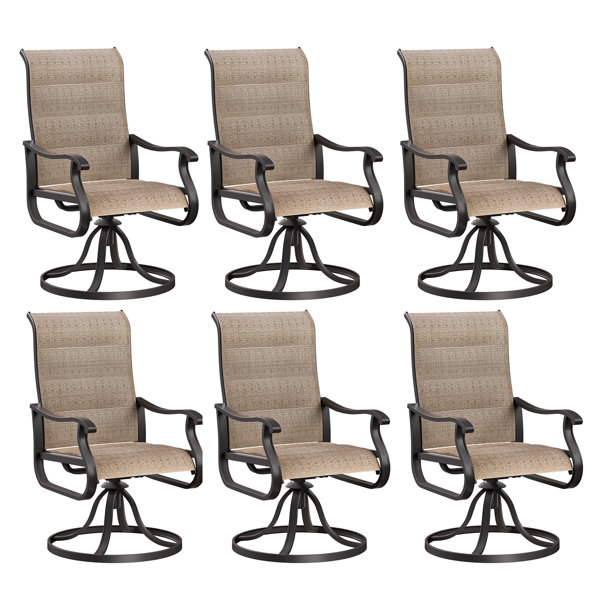 UD Mumtaz Swivel Patio Dining Armchair (Set Of 6) | Wayfair