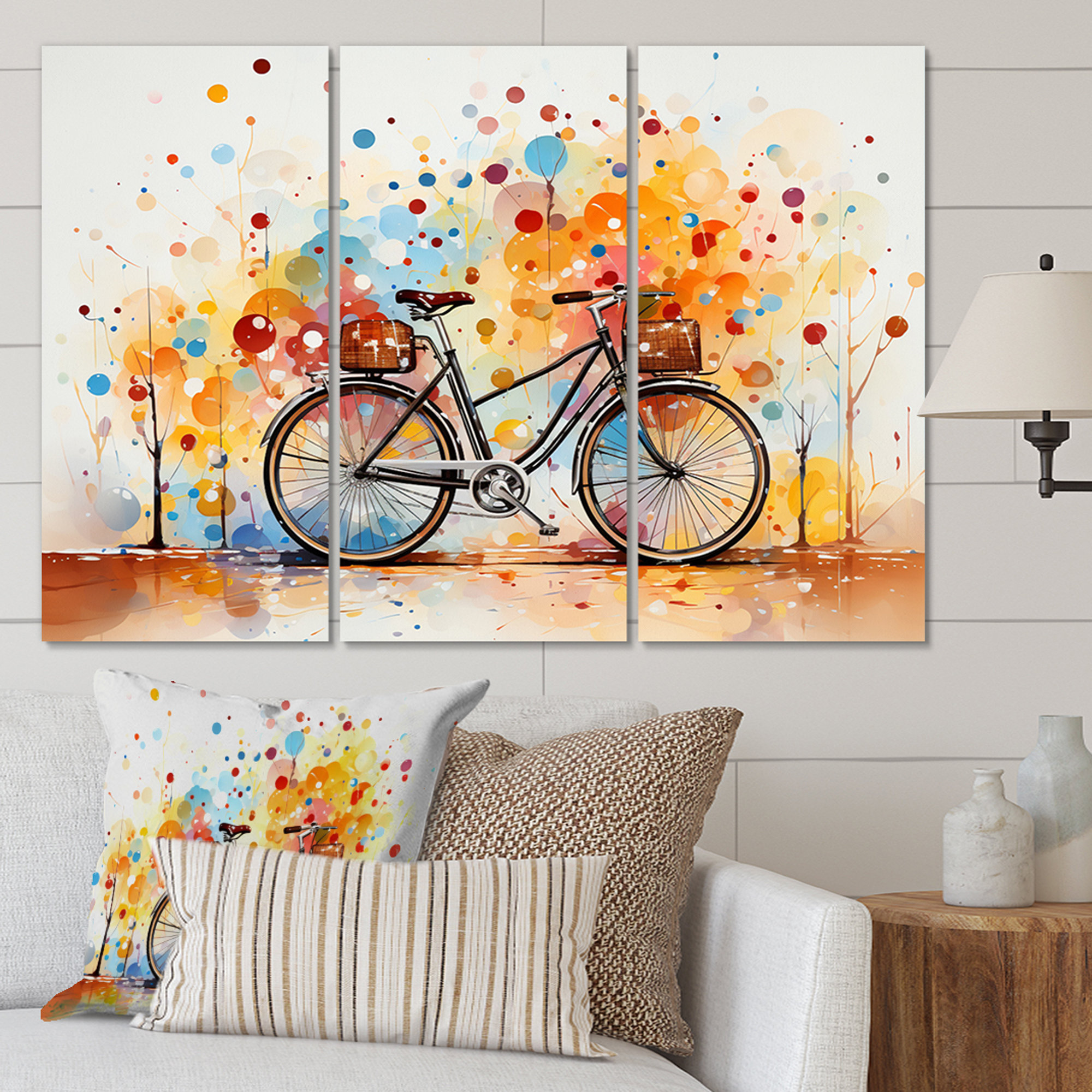 Design Art Bicycle Abstract Fusion Pointillism II - Transportation ...
