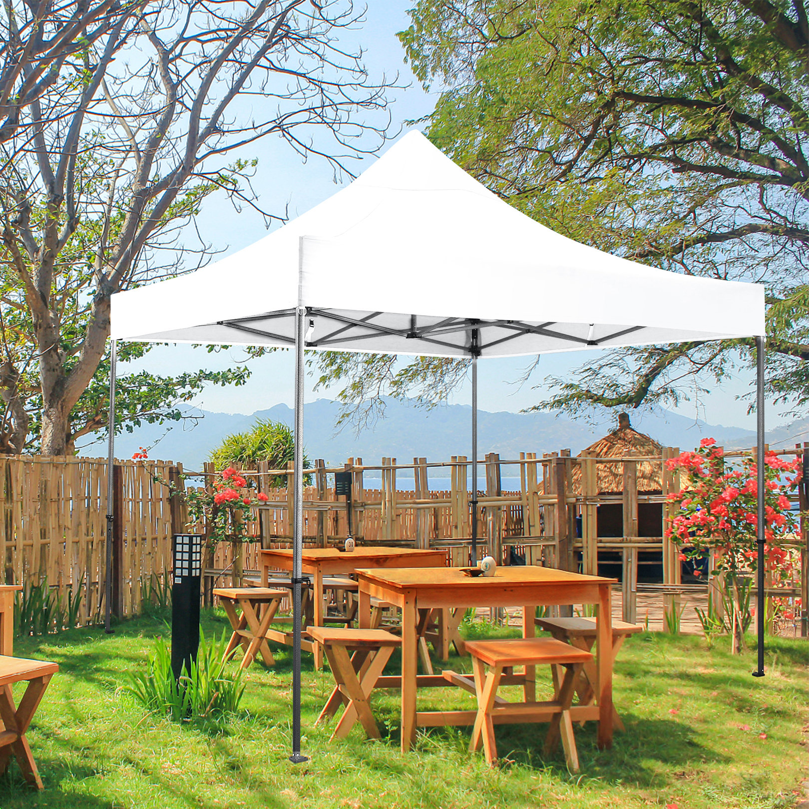 Cobizi 10x10 Pop up Canopy Commercial Heavy Duty Canopy Tent with 4 ...