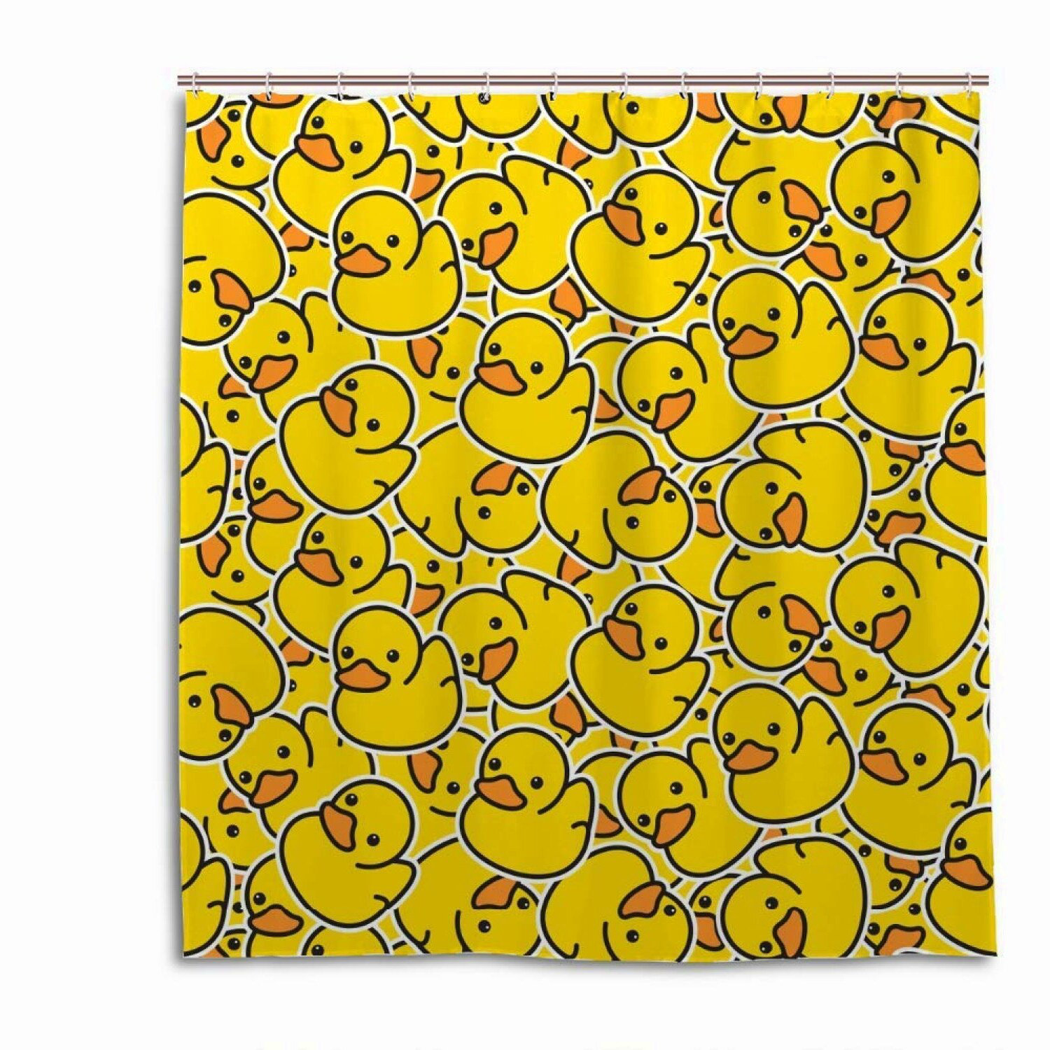 Dakota Fields QuackSplash Waterproof Yellow Duck Shower Curtain Set ...