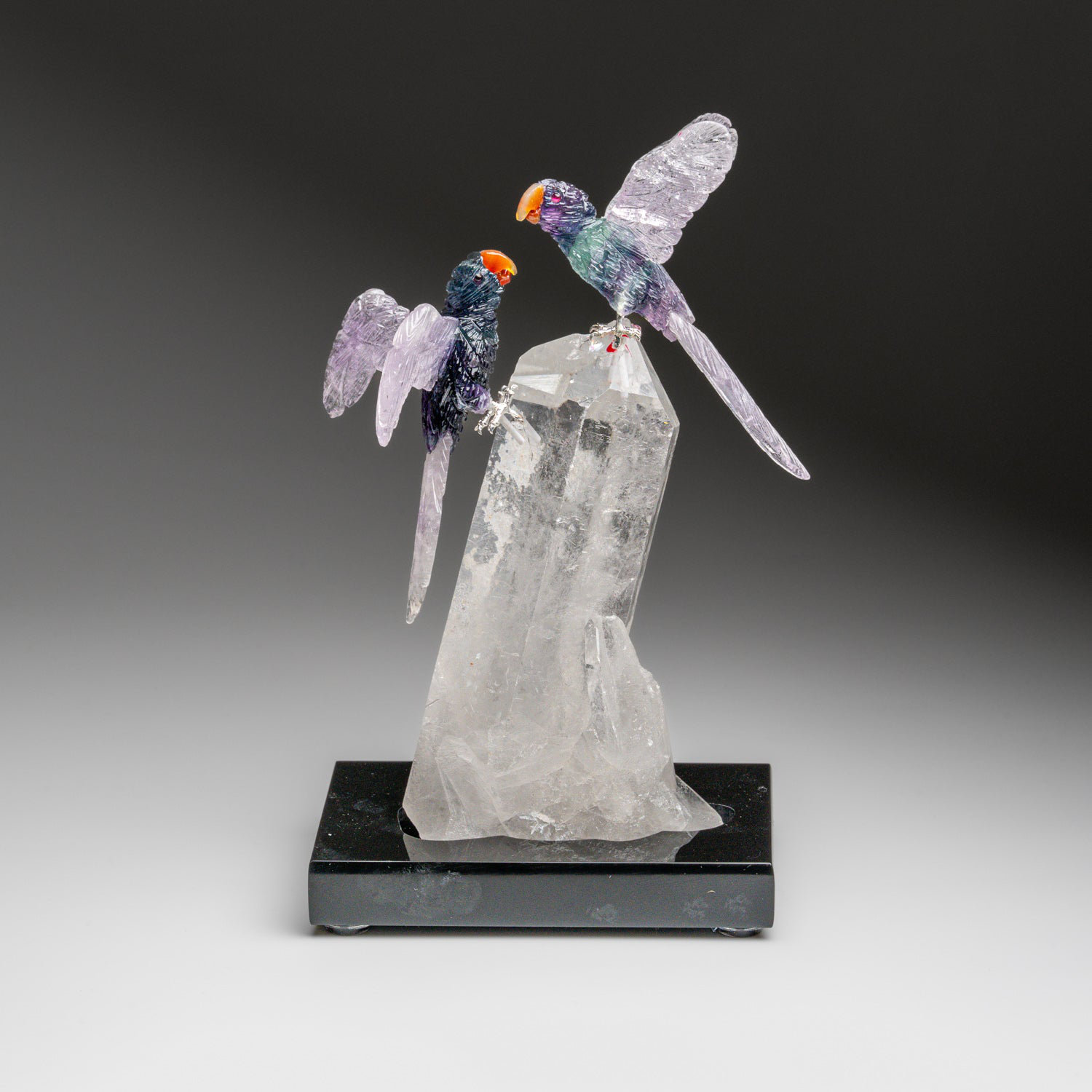 Astro Gallery of Gems Genuine Polished Hand Carved Fluorite Owl On A ...