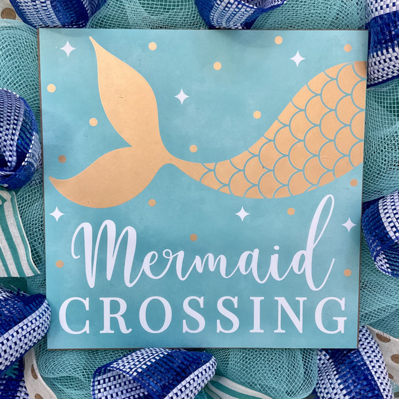 Rosecliff Heights Beach Wreath Mermaid Crossing | Wayfair