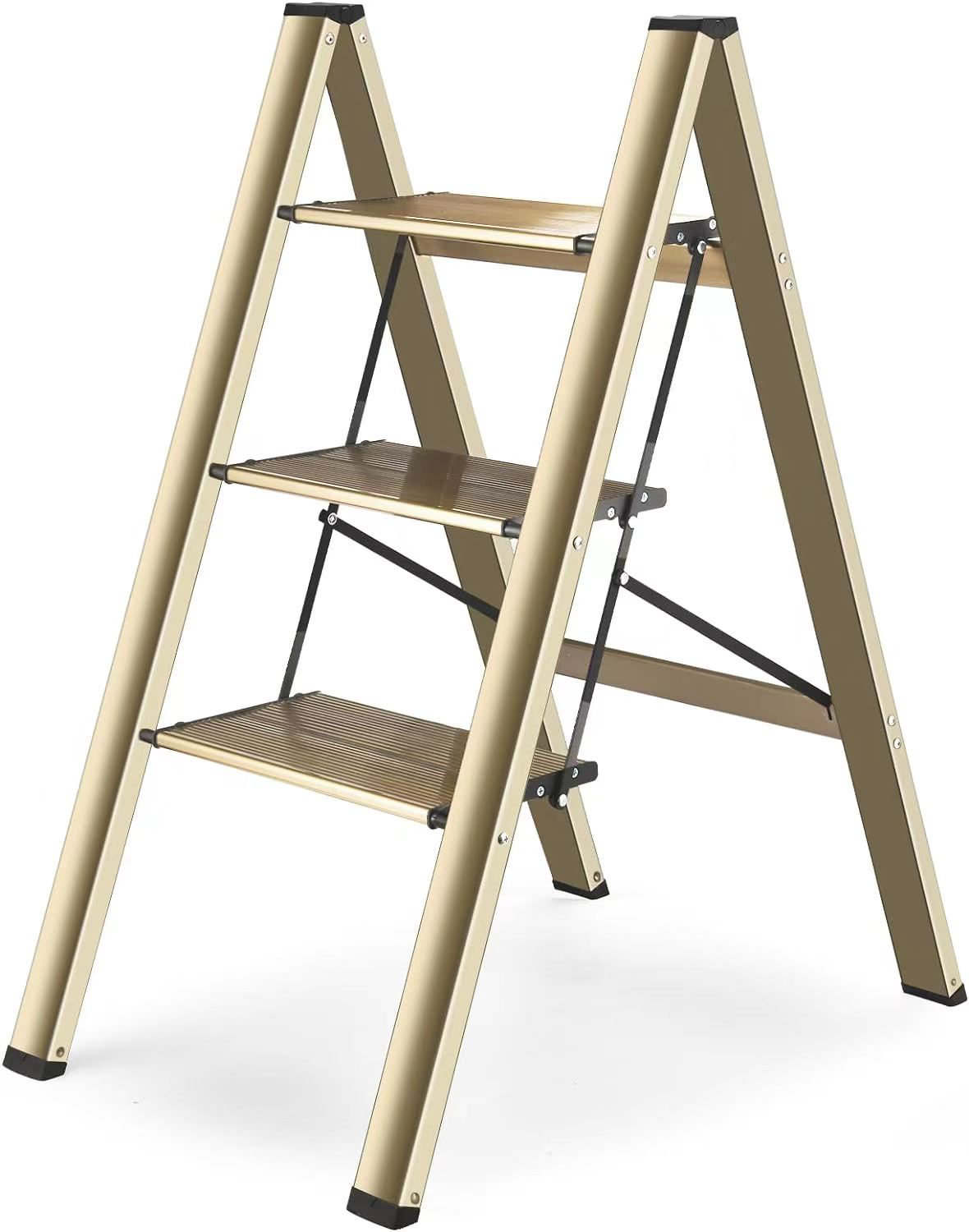 Ebern Designs 3 Step Ladder, Aluminum Alloy Ladder, Folding Ladder ...