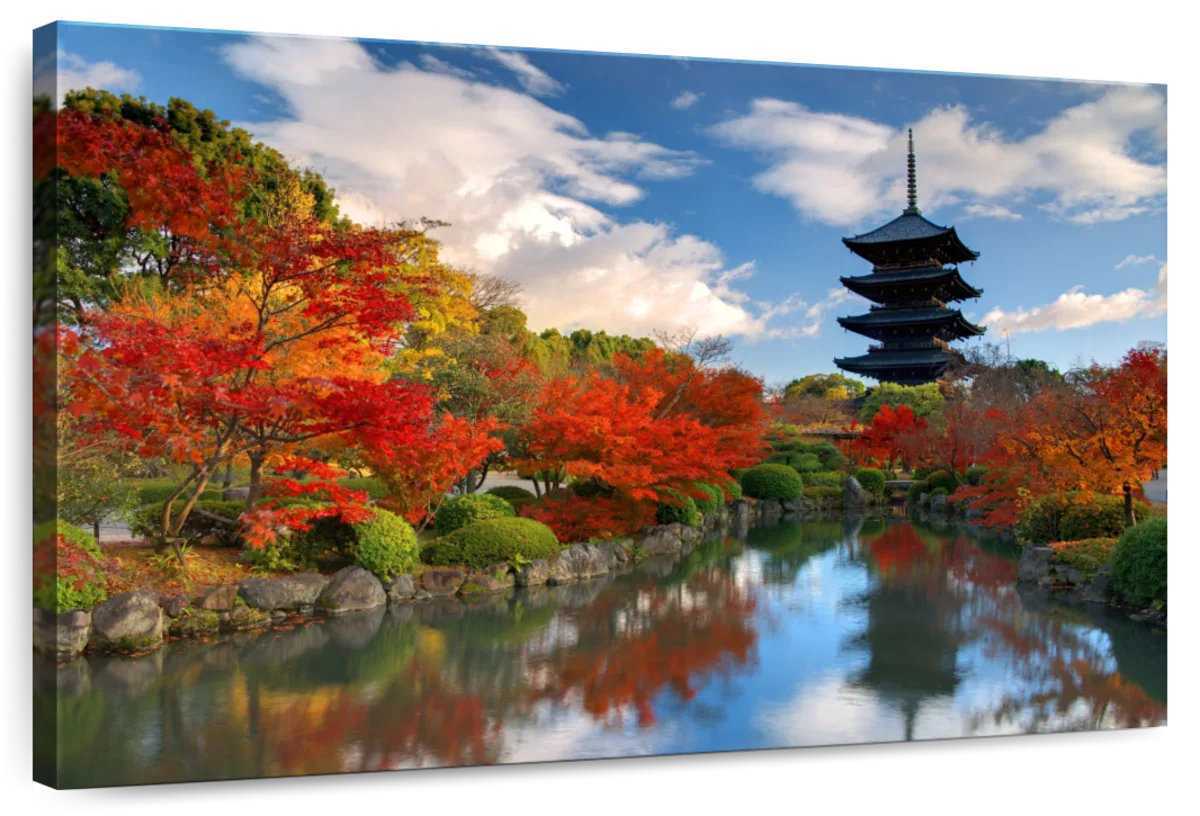 Elephant Stock Toji Tower Autumn Landscape | Wayfair