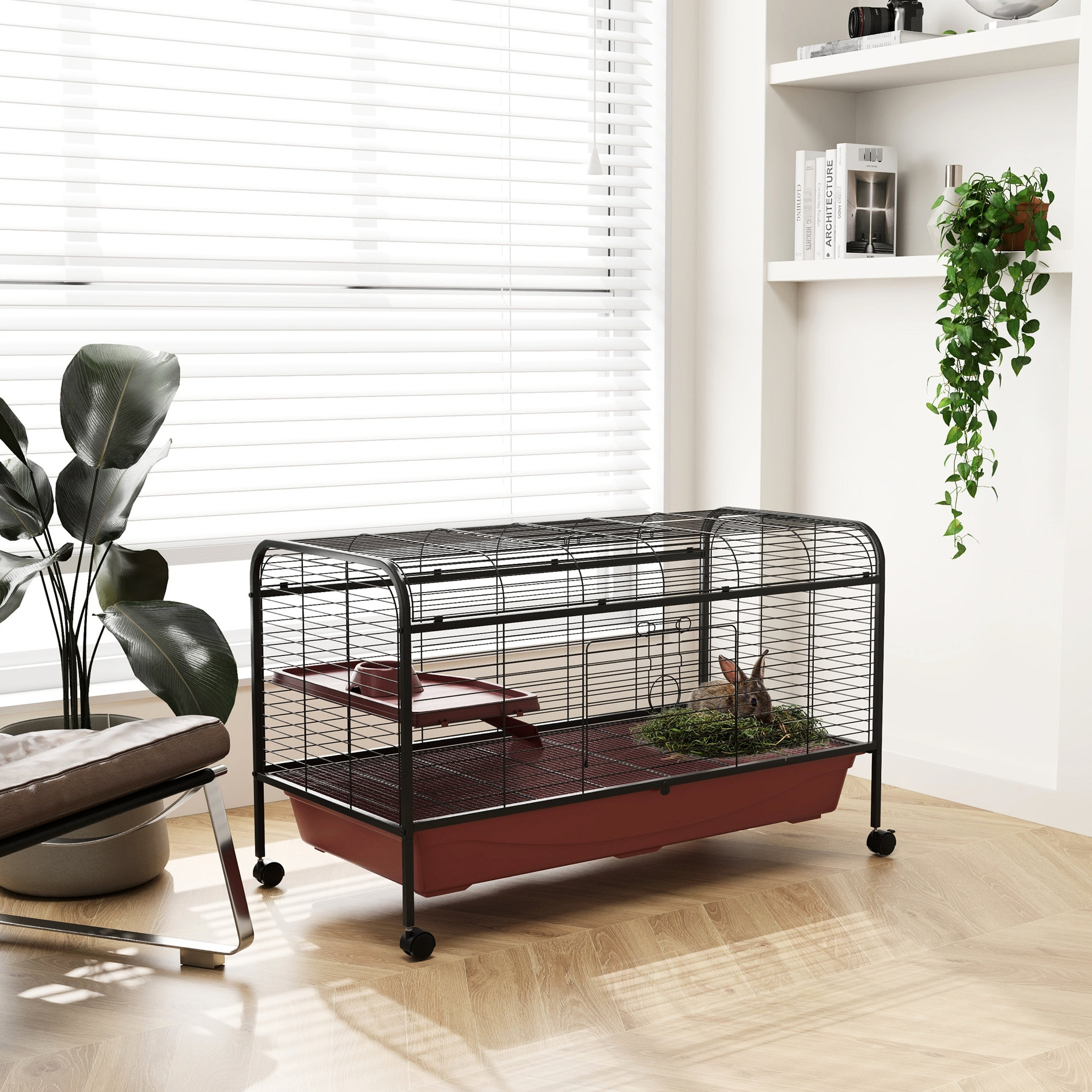 Hokku Designs 48" L Small Animal Lair - Rabbit & Ferret Playhouse With ...