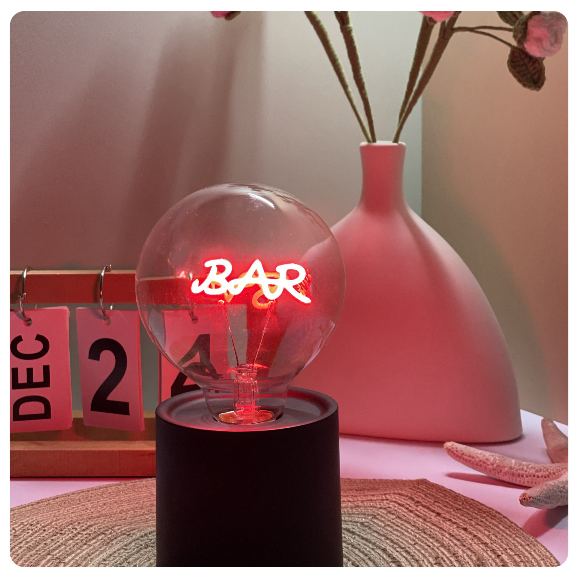 The Holiday Aisle® Hudsyn Porable led text lamp, cordless table lamp ...