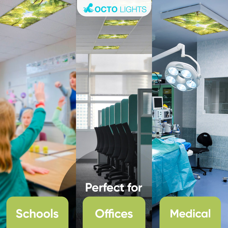Octo Lights Fluorescent Light Covers For Ceiling Lights - Magnetic ...