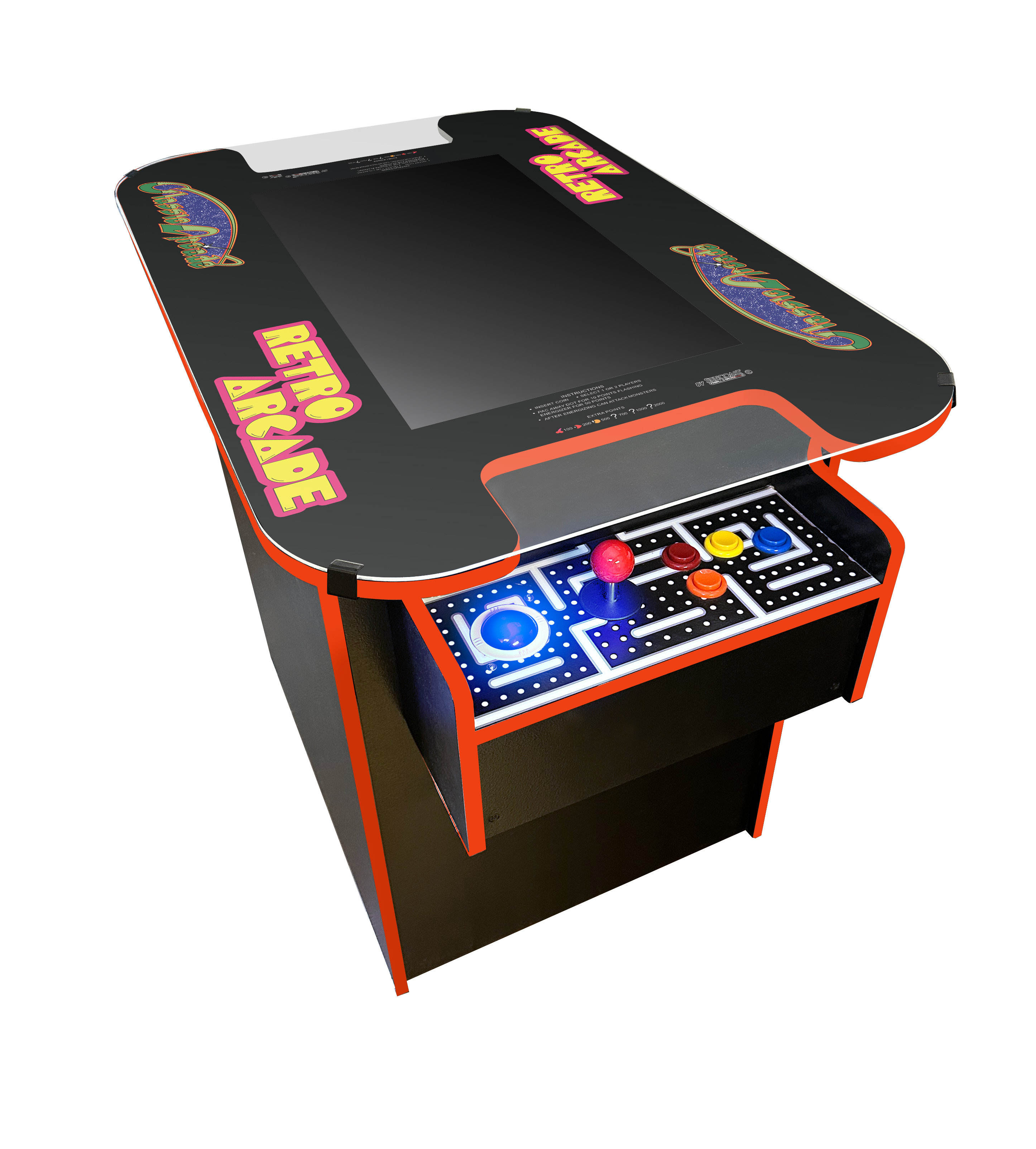 Suncoast Arcade XL Cocktail Arcade Machine with 24" Monitor, 60 Retro ...