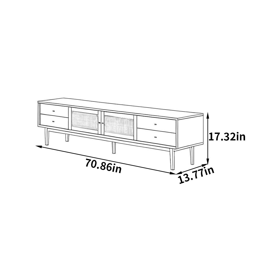 moonlight design Solid wood vine weaving TV stand | Wayfair
