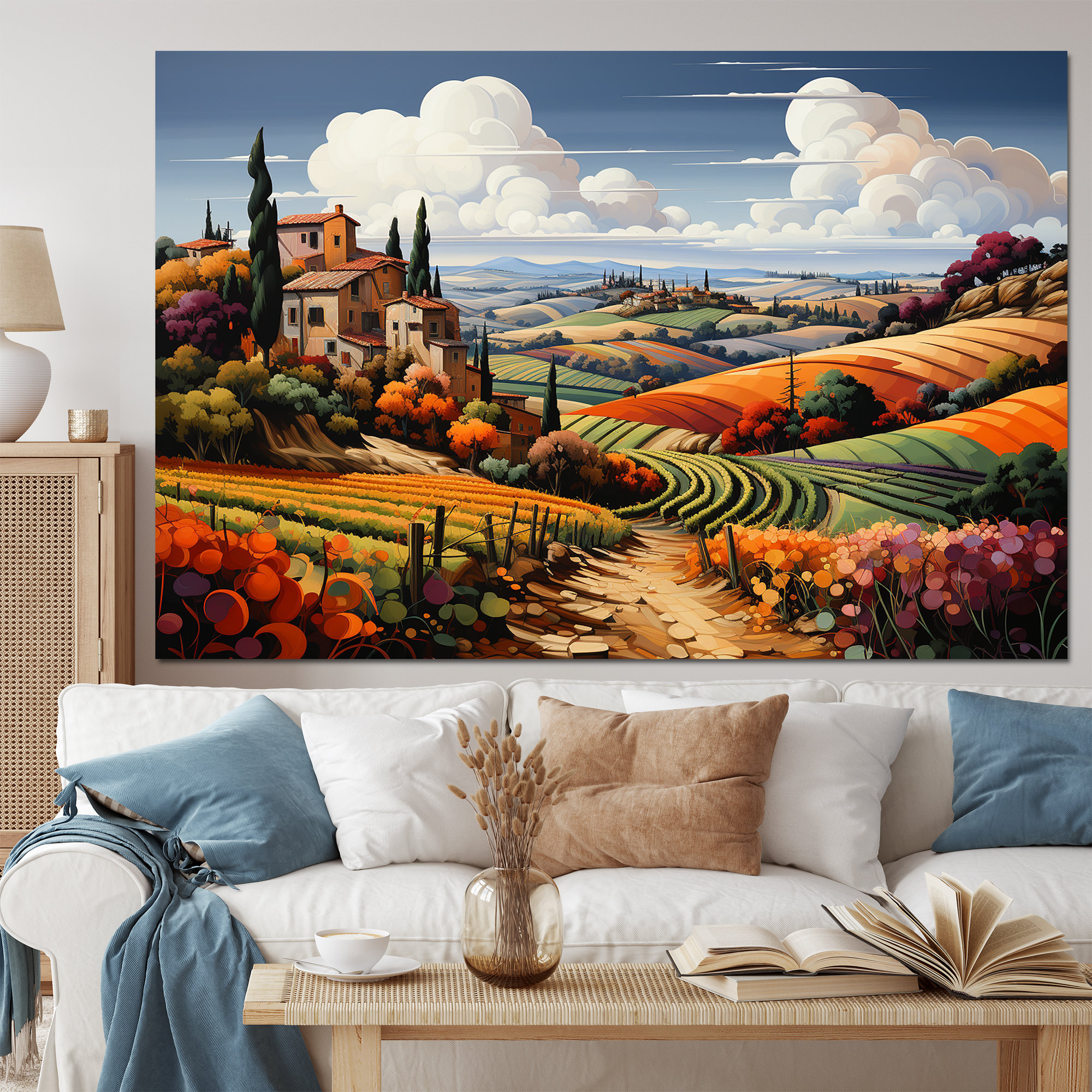 Red Barrel Studio® Italy Tuscan Vineyards I - Italy Canvas Wall Art ...